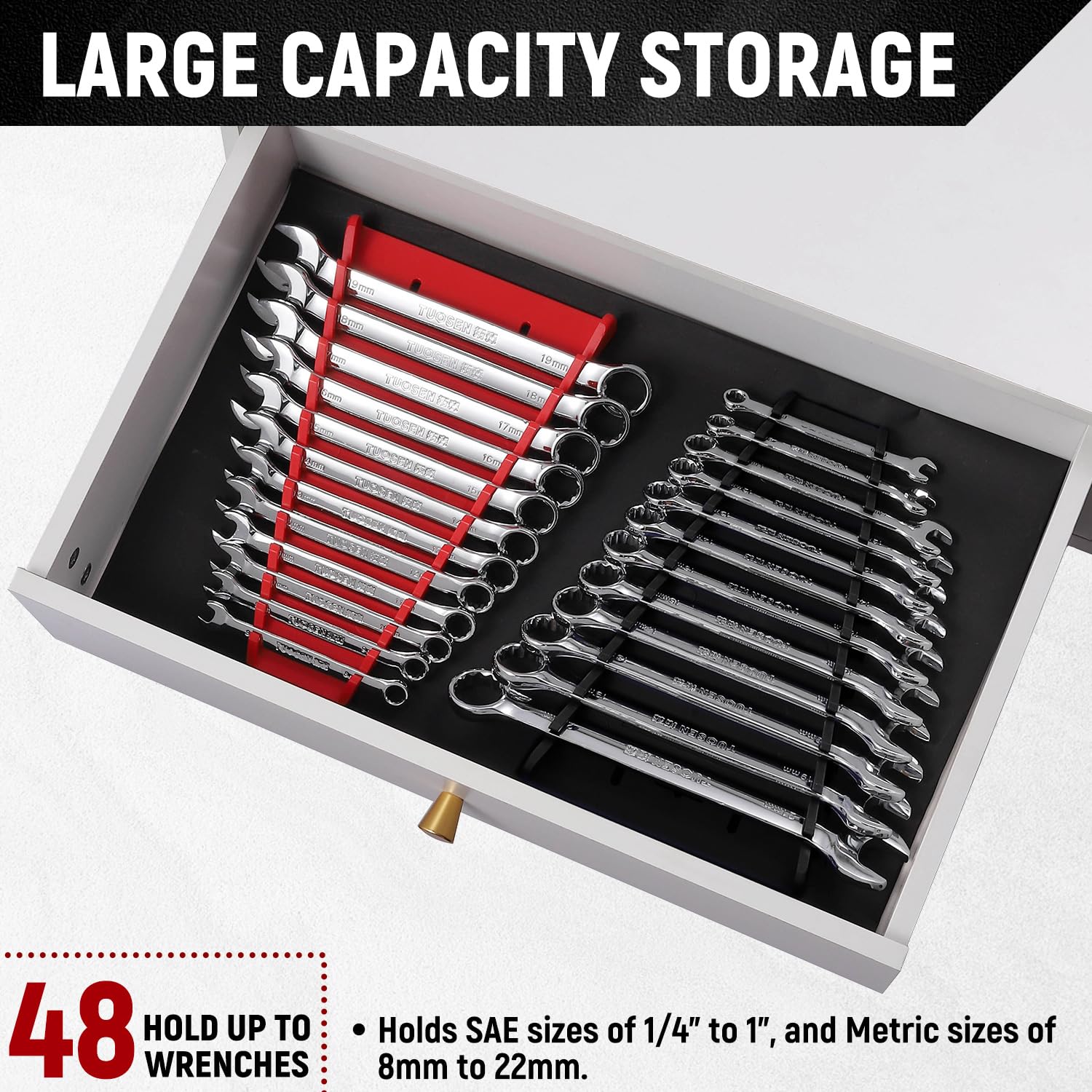 Snapklik.com : ALOANES 48-slot Magnetic Wrench Organizer, Standard ...