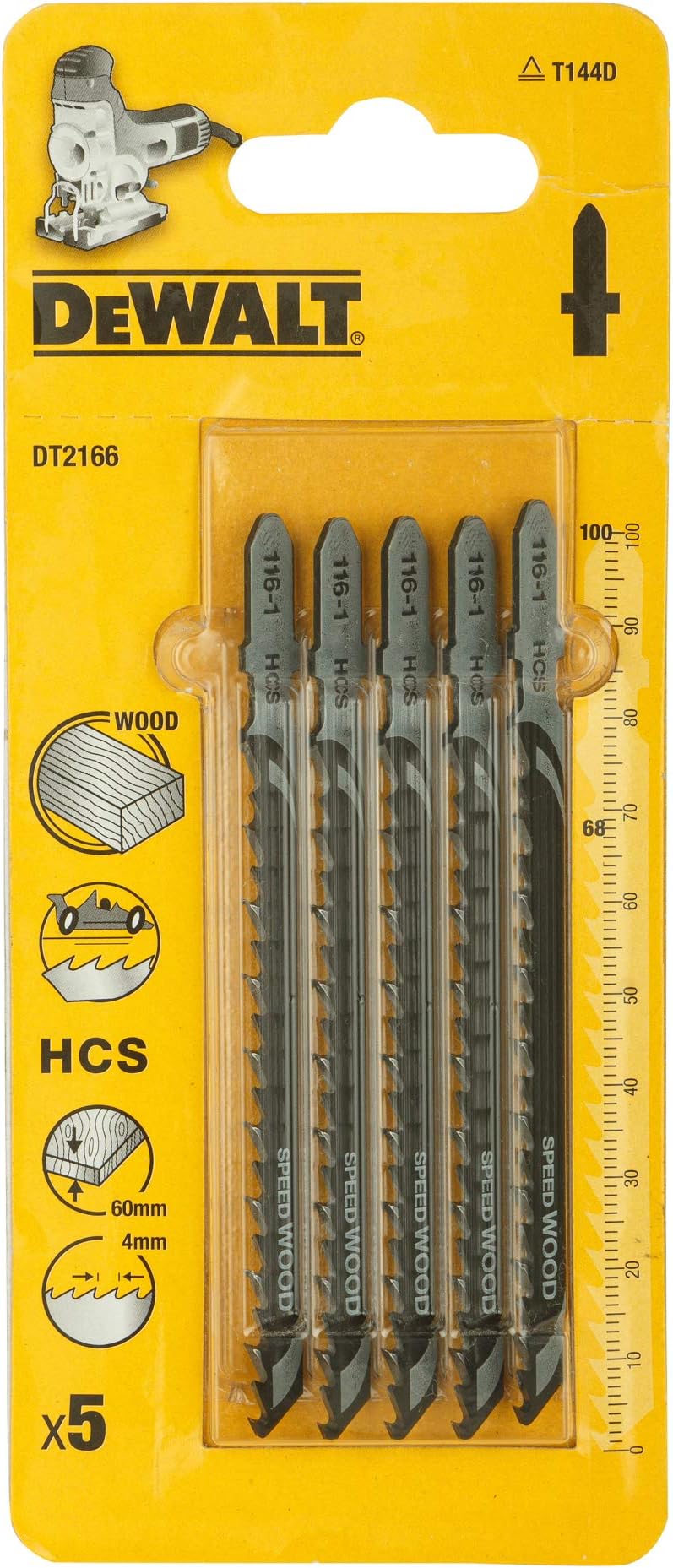 DEWALT DT2166-QZ Jigsaw High Speed Steel Blades 100MM X 68MM for Wood ...