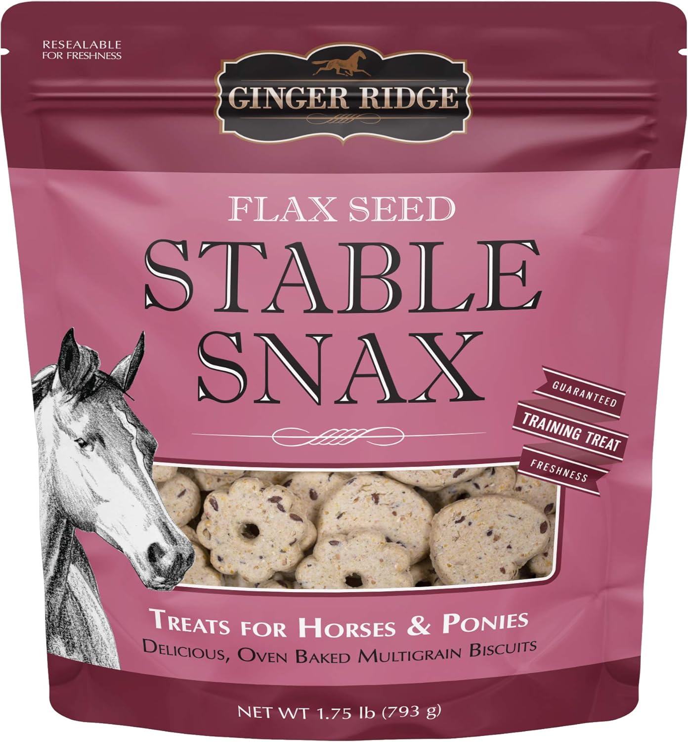 Amazon.com : Ginger Ridge Stable Snax Horse Treats - Vanila Flax, 1.75 ...