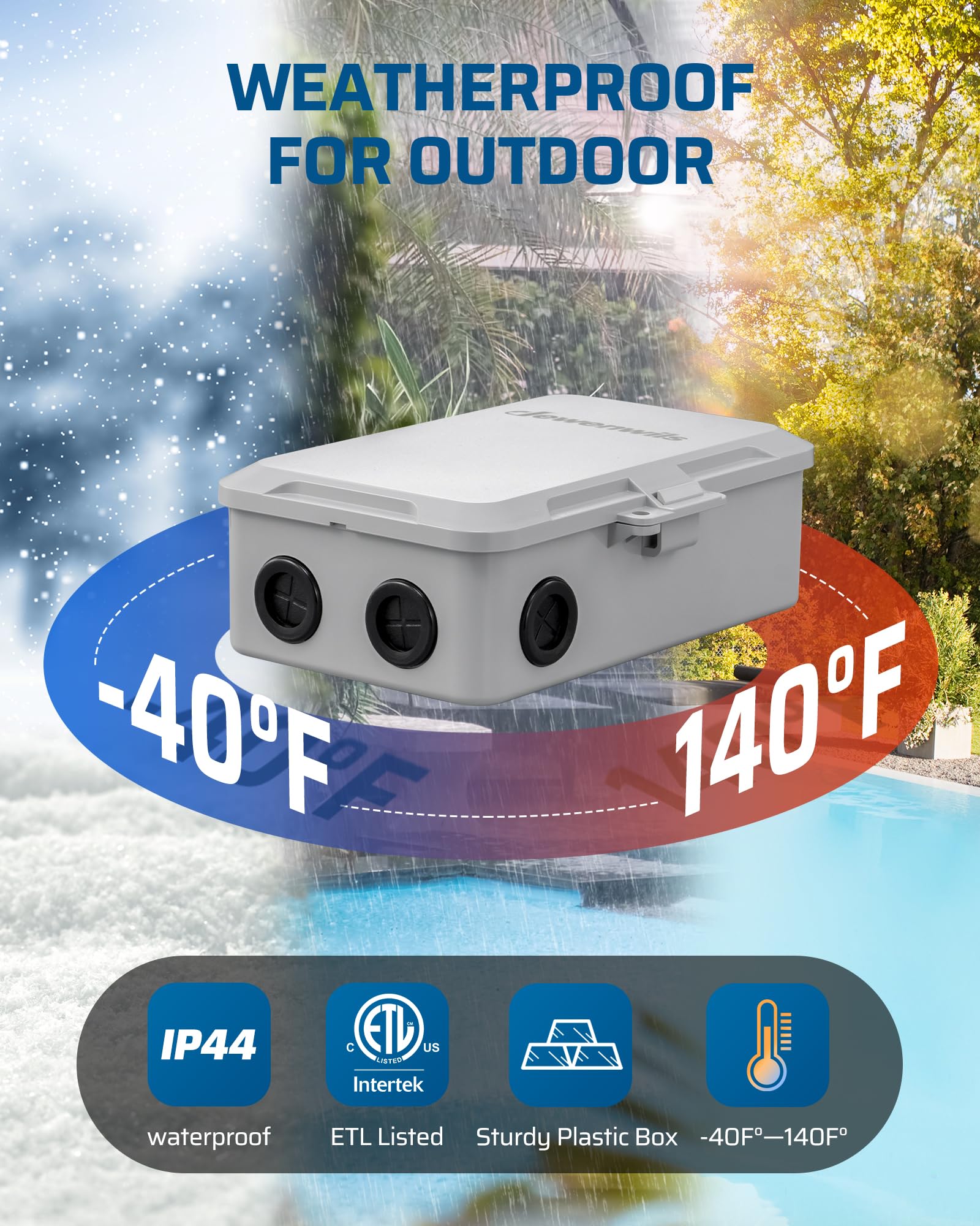 Snapklik.com : Pool Pump Timer, Outdoor Digital Timer Box, 2HP 40A ...