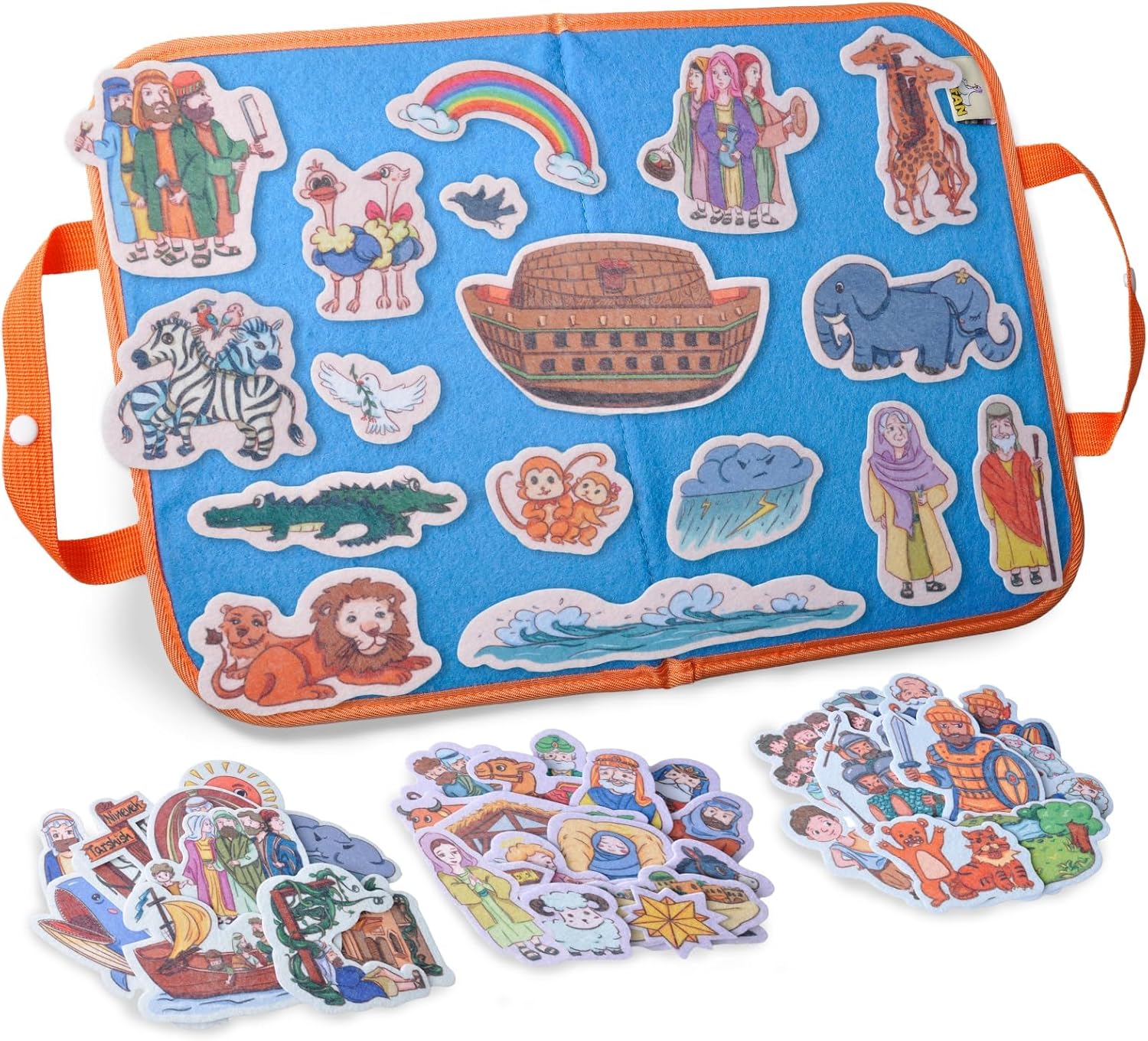 Amazon.com: CHEFAN 4 Pack Felt Board Bible Stories Set, Flannel Board Stories Include Noah's Ark ...