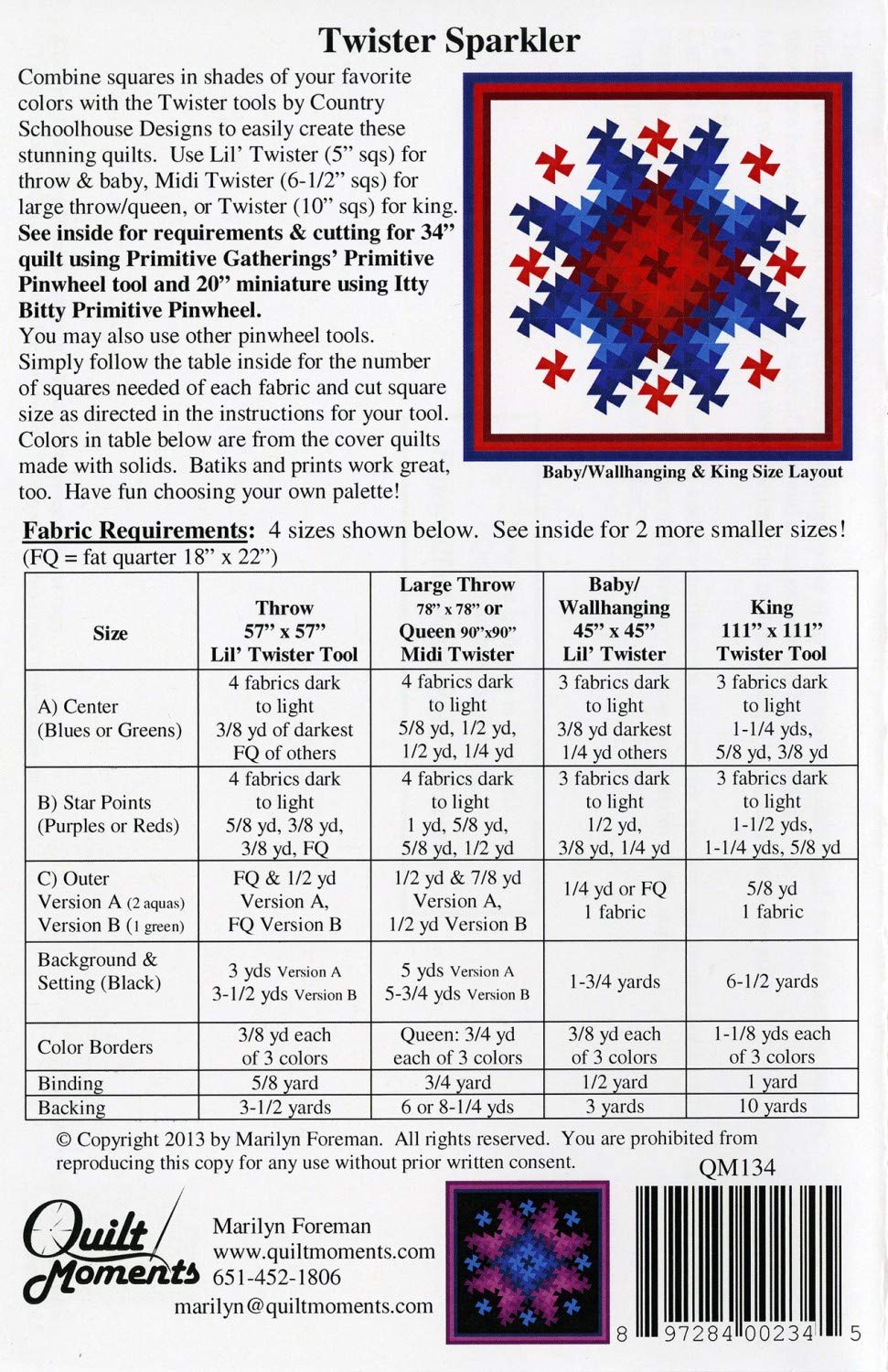 Twister Sparkler Quilt Pattern