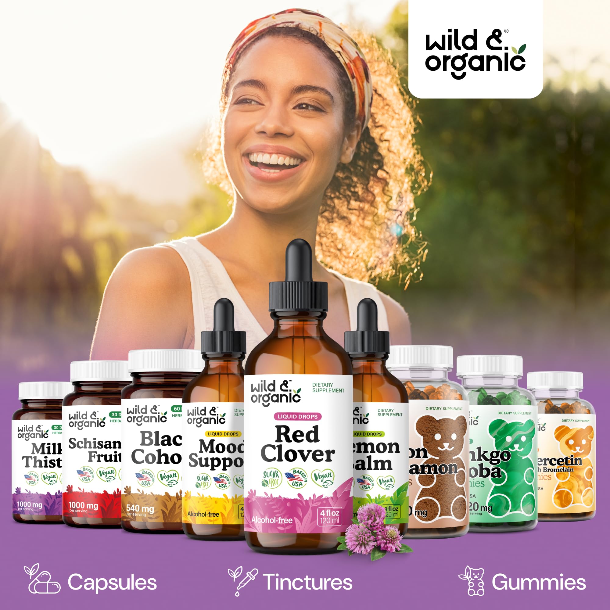 Snapklik.com : Wild & Organic Red Clover Tincture - Menopause ...