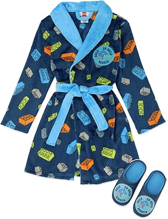 Amazon.com: LEGO Pajama Robe for Boys, Sleepwear Robe and Slipper Set ...