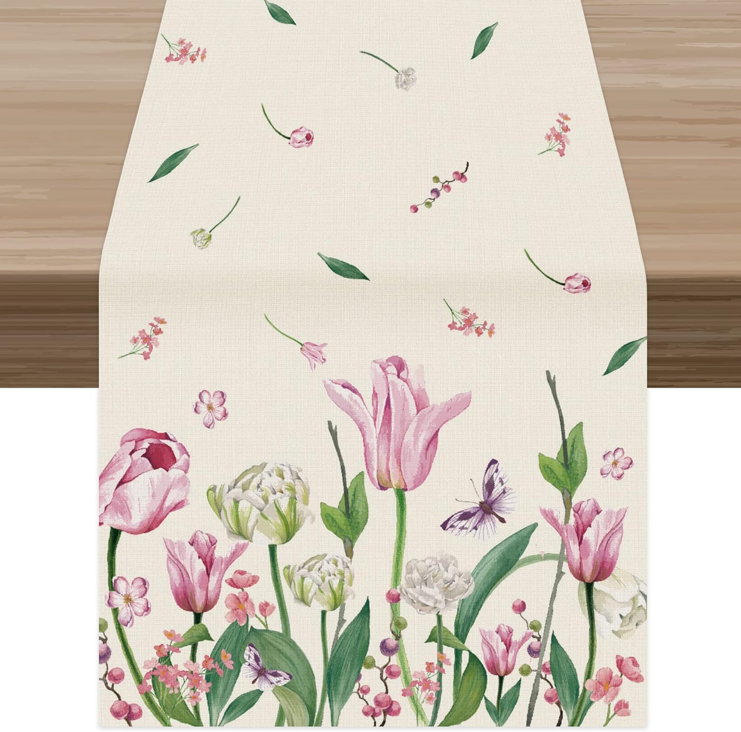 Amazon.com: Celepaty Watercolor Tulips Easter Table Runner, Spring ...