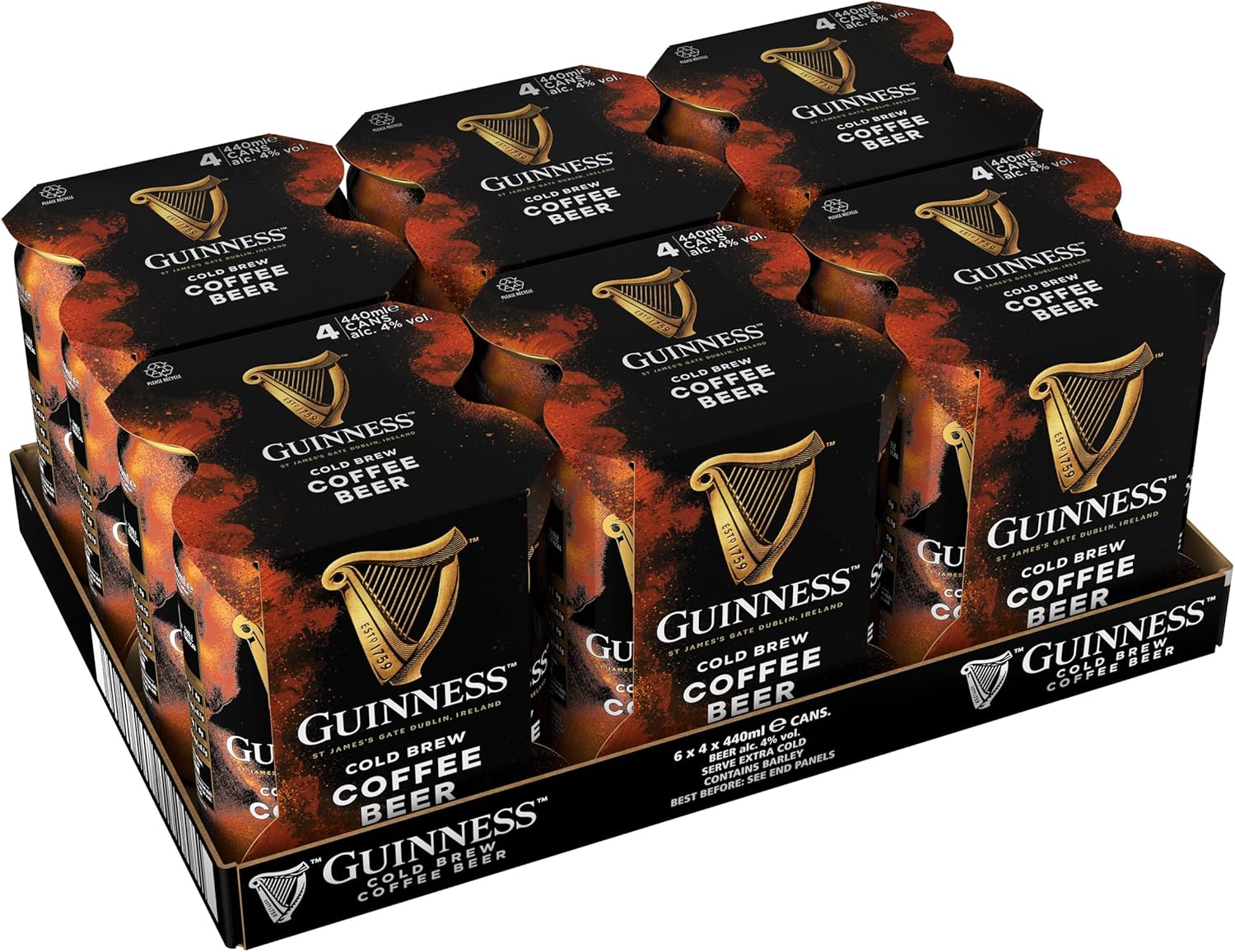 Guinness Cold Brew Coffee Beer 4%, 440ml can, 24 pack : Amazon.co.uk ...
