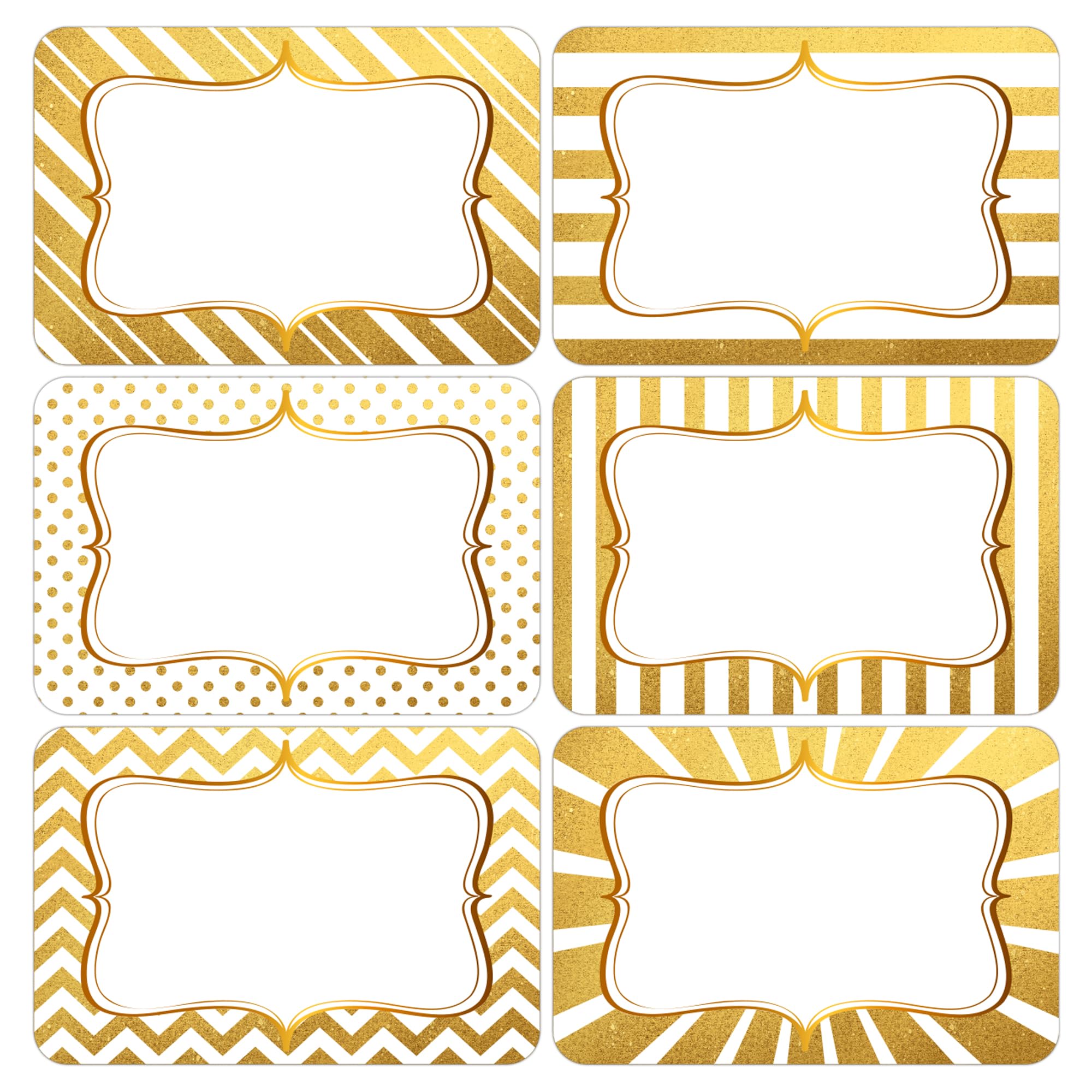 Amazon.com : Wonmon 180 PCS Gold Name Tags Stickers, Self Adhesive ...