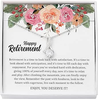 Amazon.com: Bubble Hugs Retirement Necklace Silver Alluring Mahogany ...