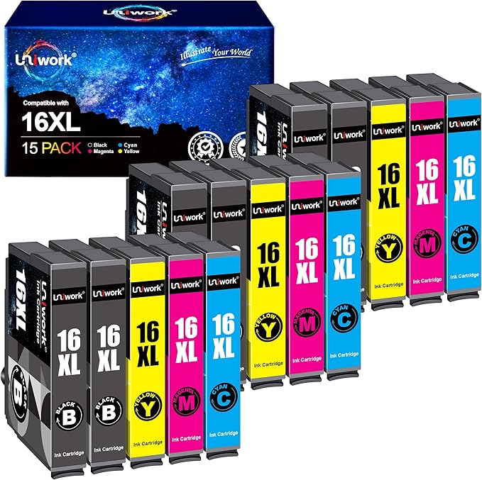 Uniwork 16XL Compatible Ink Cartridges Multipack for Epson 16 XL for ...