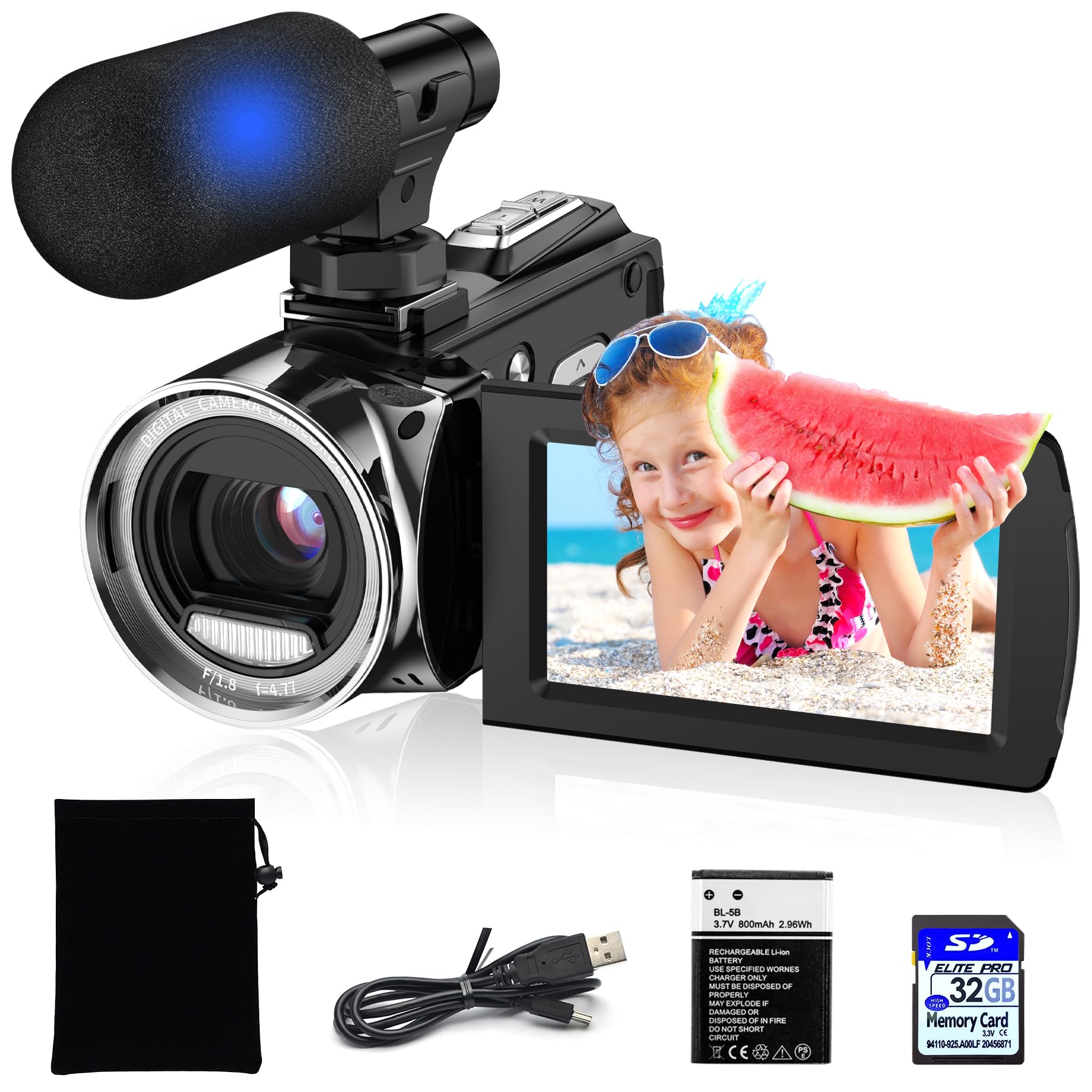 Amazon.com : Rumyums Video Camera Camcorder HD 4K 48MP Video Recorder ...