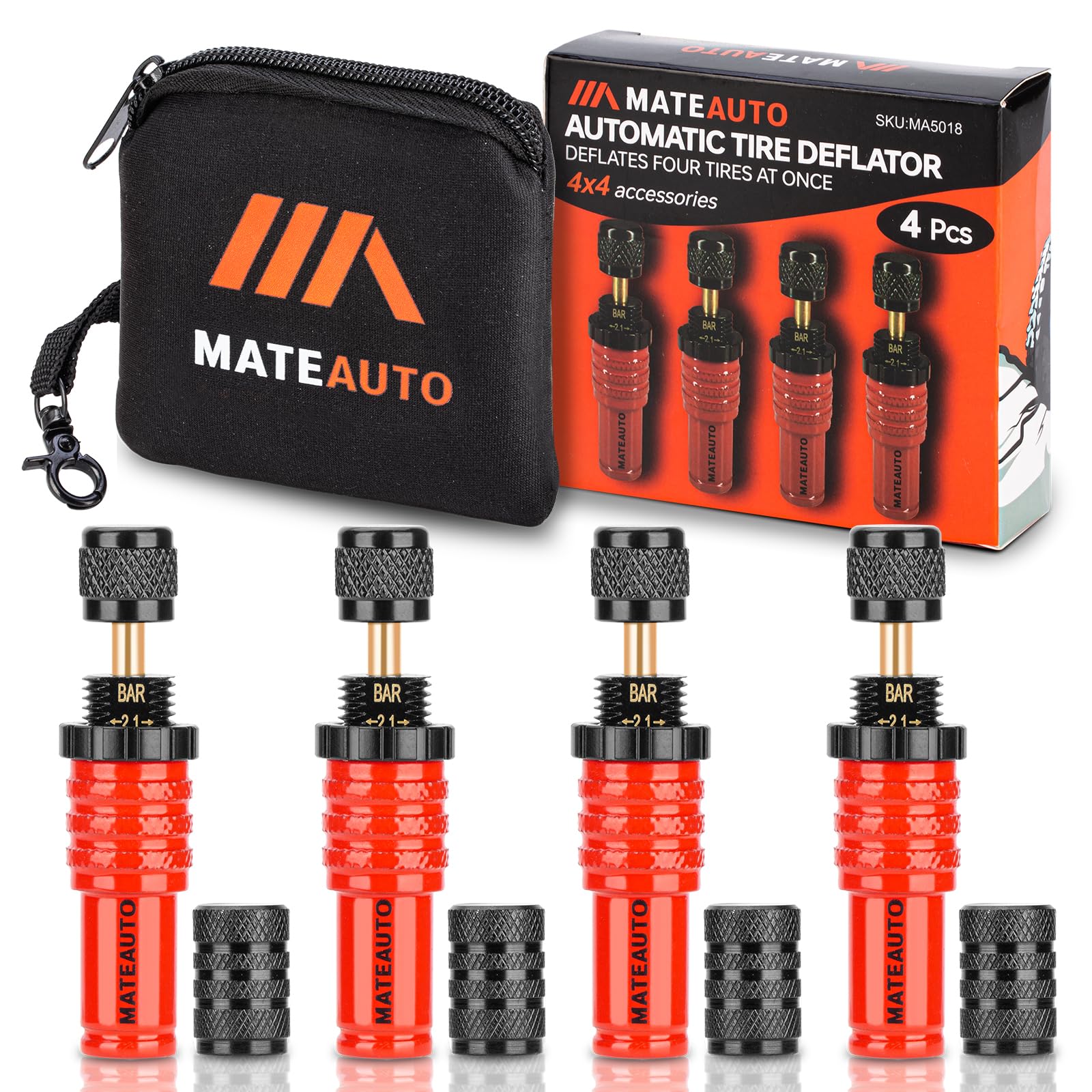 MateAuto Automatic Tire Deflator Kit, 4 Piece Adjustable Auto Air Down ...