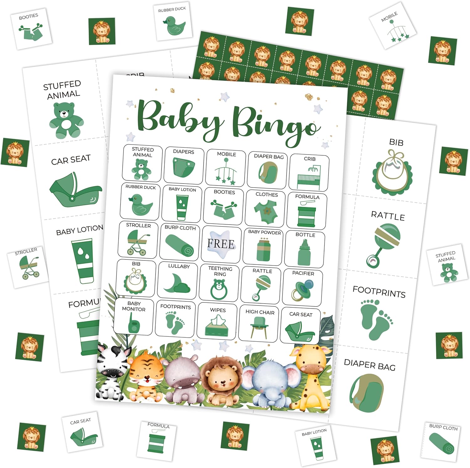 Baby Shower Bingo Card, Jungle Safari Bingo Set For Australia | Ubuy