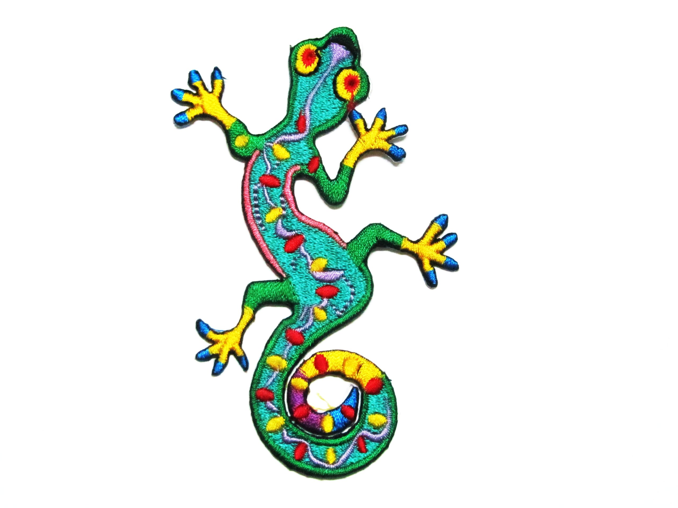 Lizard gekko salamander retro hippie hippy Iron on patch Great gift for ...