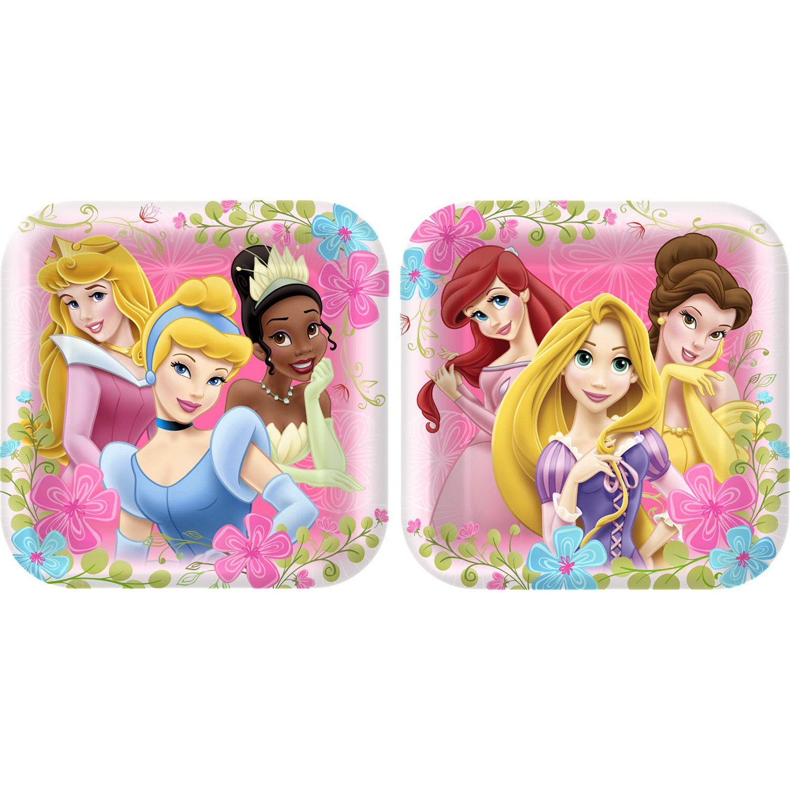Amazon.com: Disney Princess Party Plates - Disney Princess Square ...