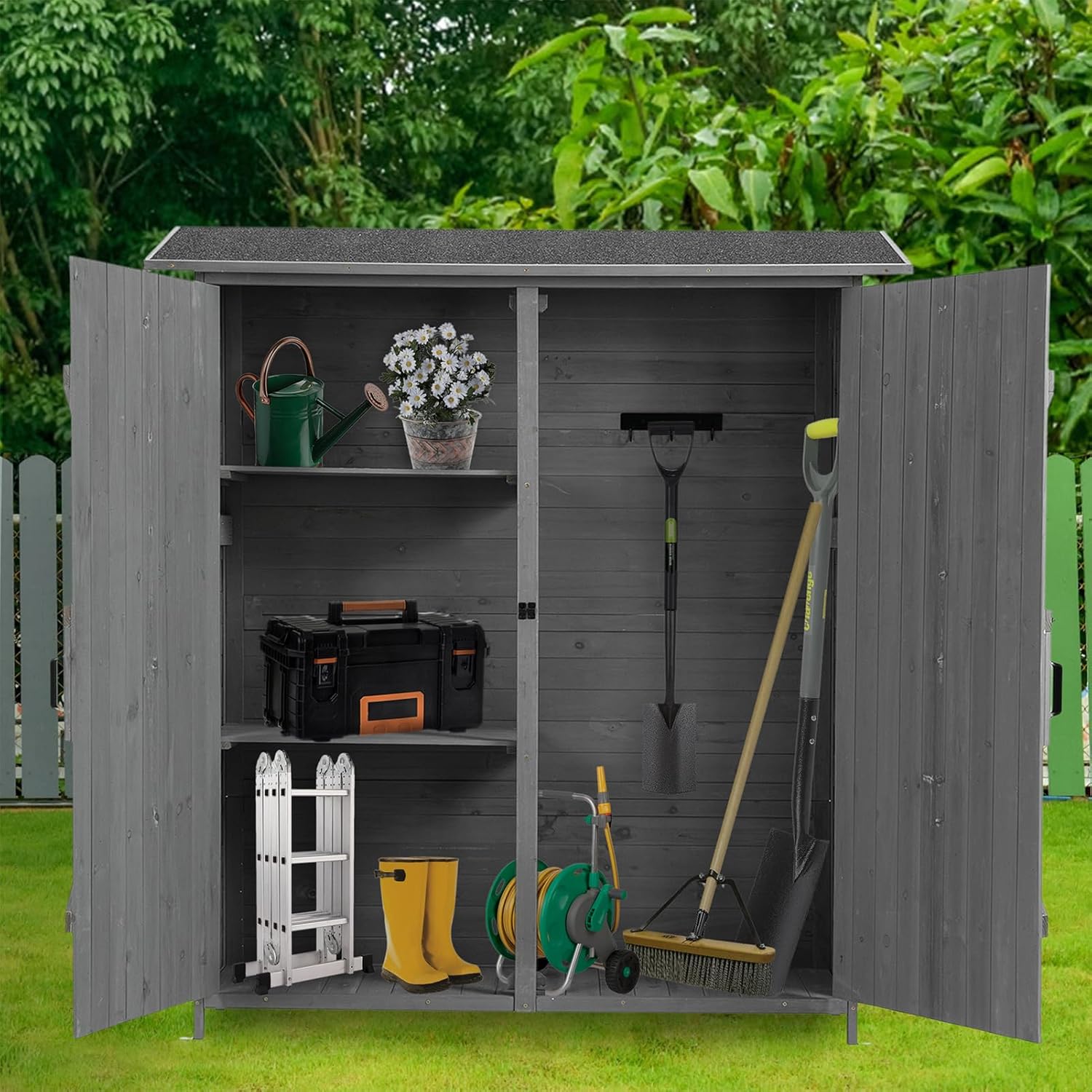 Amazon.com : 4.7x1.6 FT Storage Shed with Sloping Roof for Outdoor ...