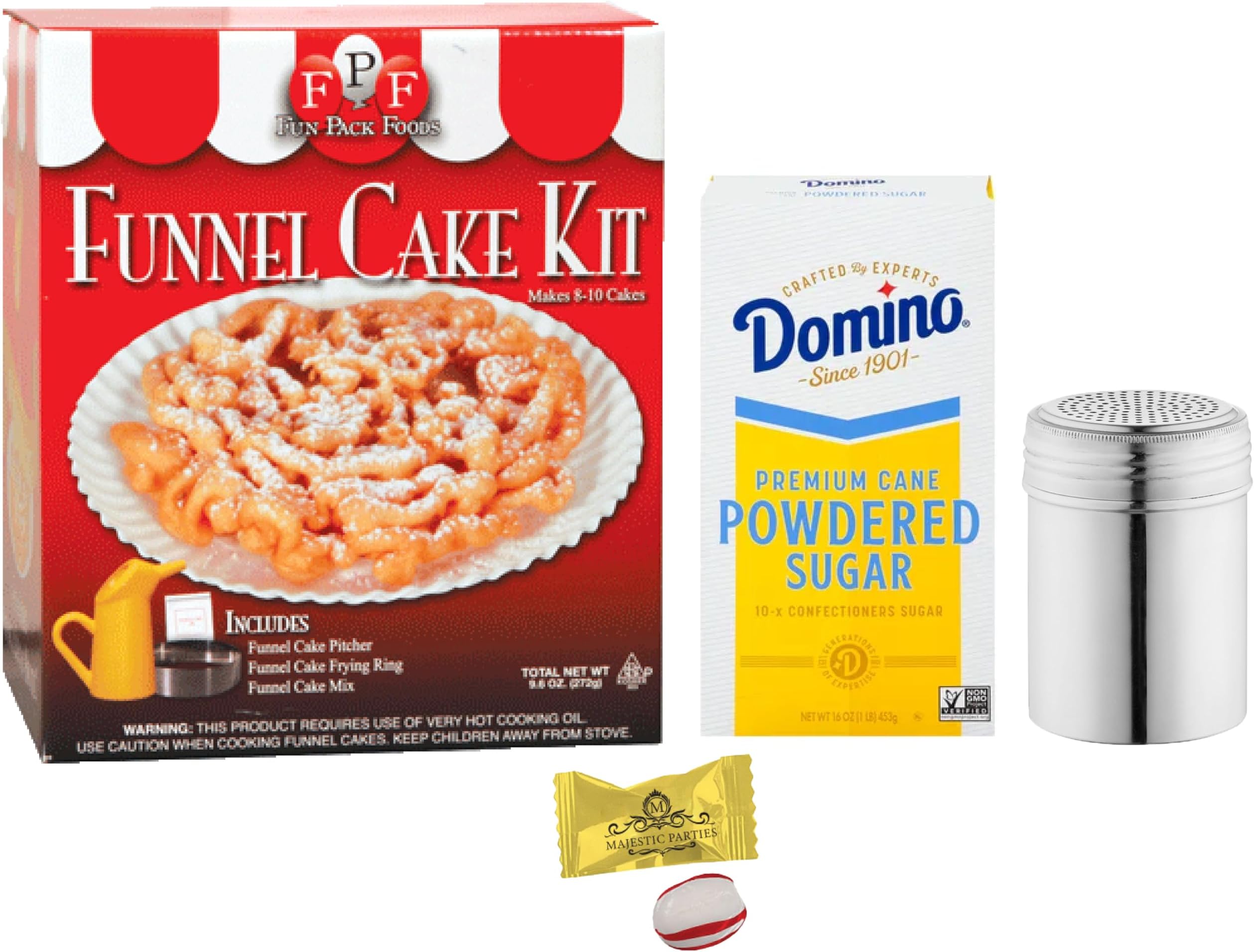 Amazon.com : Majestic Parties Funnel Cake Kit Bundle - Carnival Funnel ...