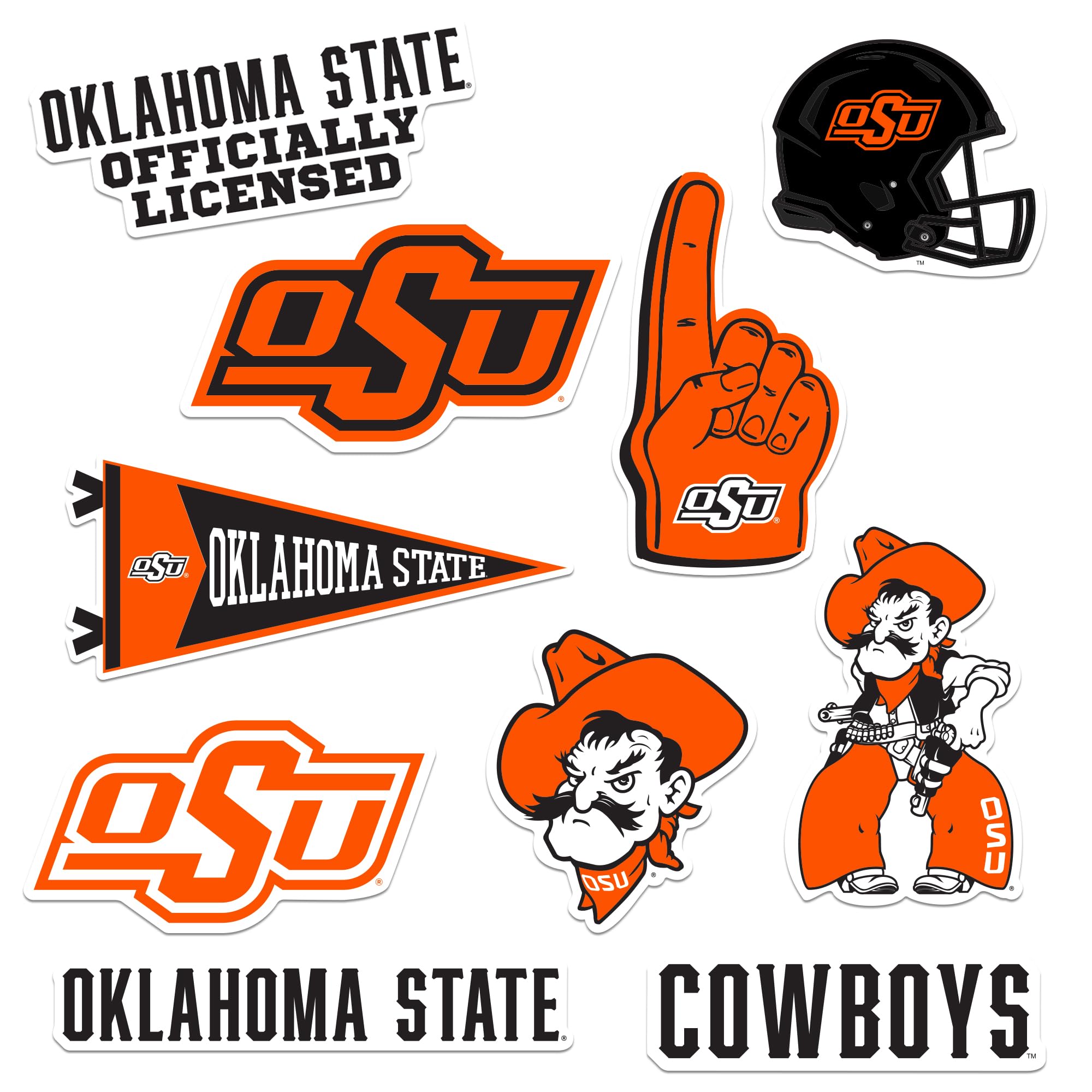 Amazon.com: Oklahoma State University 9ct Vinyl Large Deluxe Stickers ...