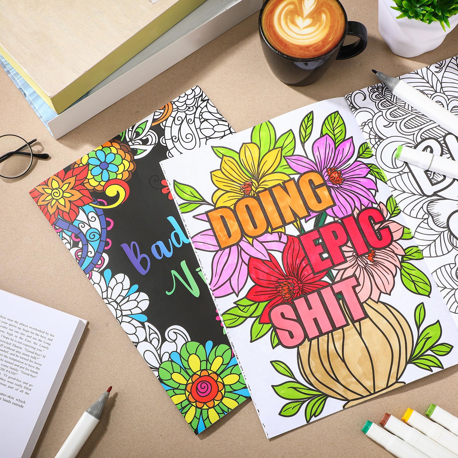 Snapklik.com : 2 Pcs Adult Swear Words Coloring Book Sweary Words ...