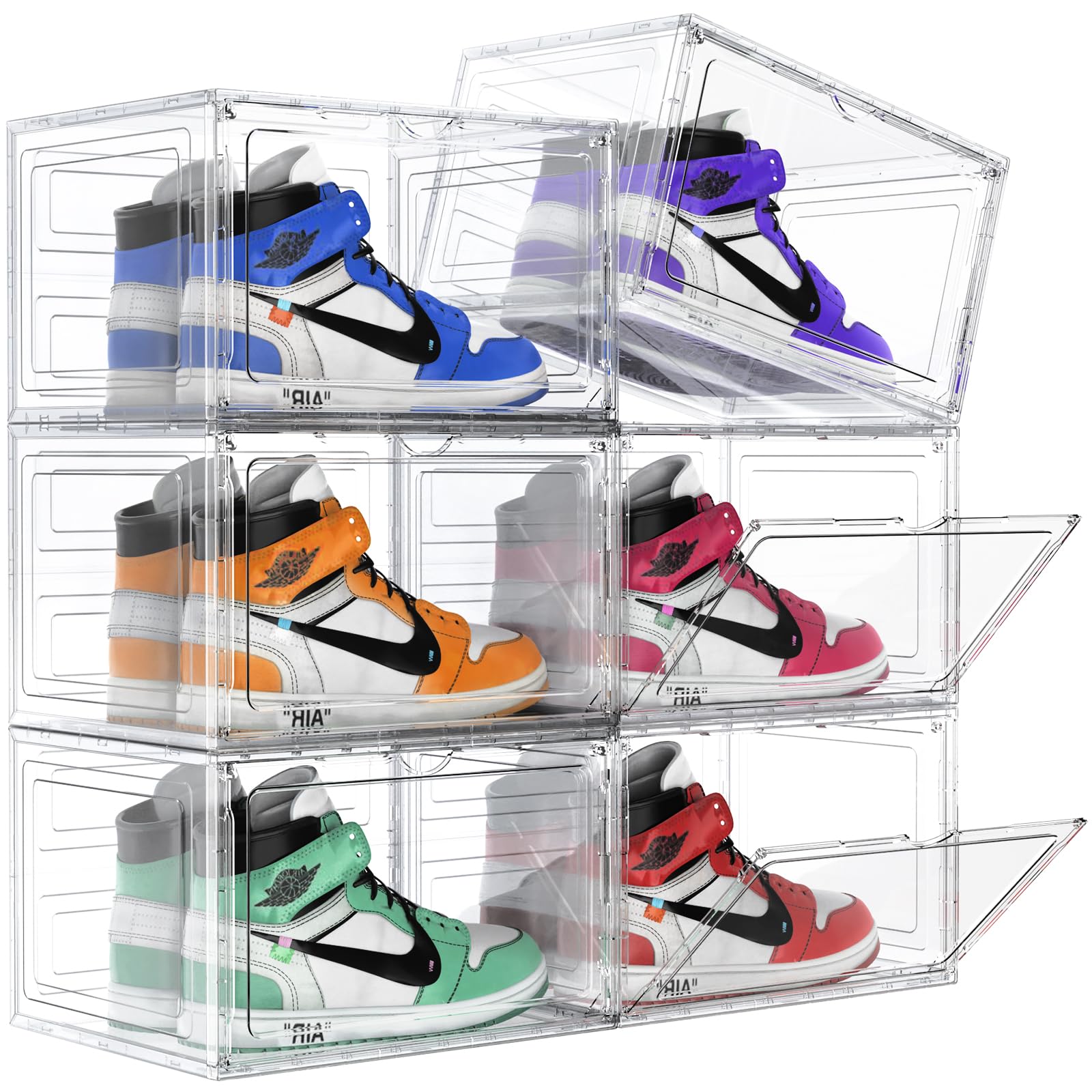 Shoe Storage Box Larger Height 8.27" Clear Sneaker Containers Storage ...