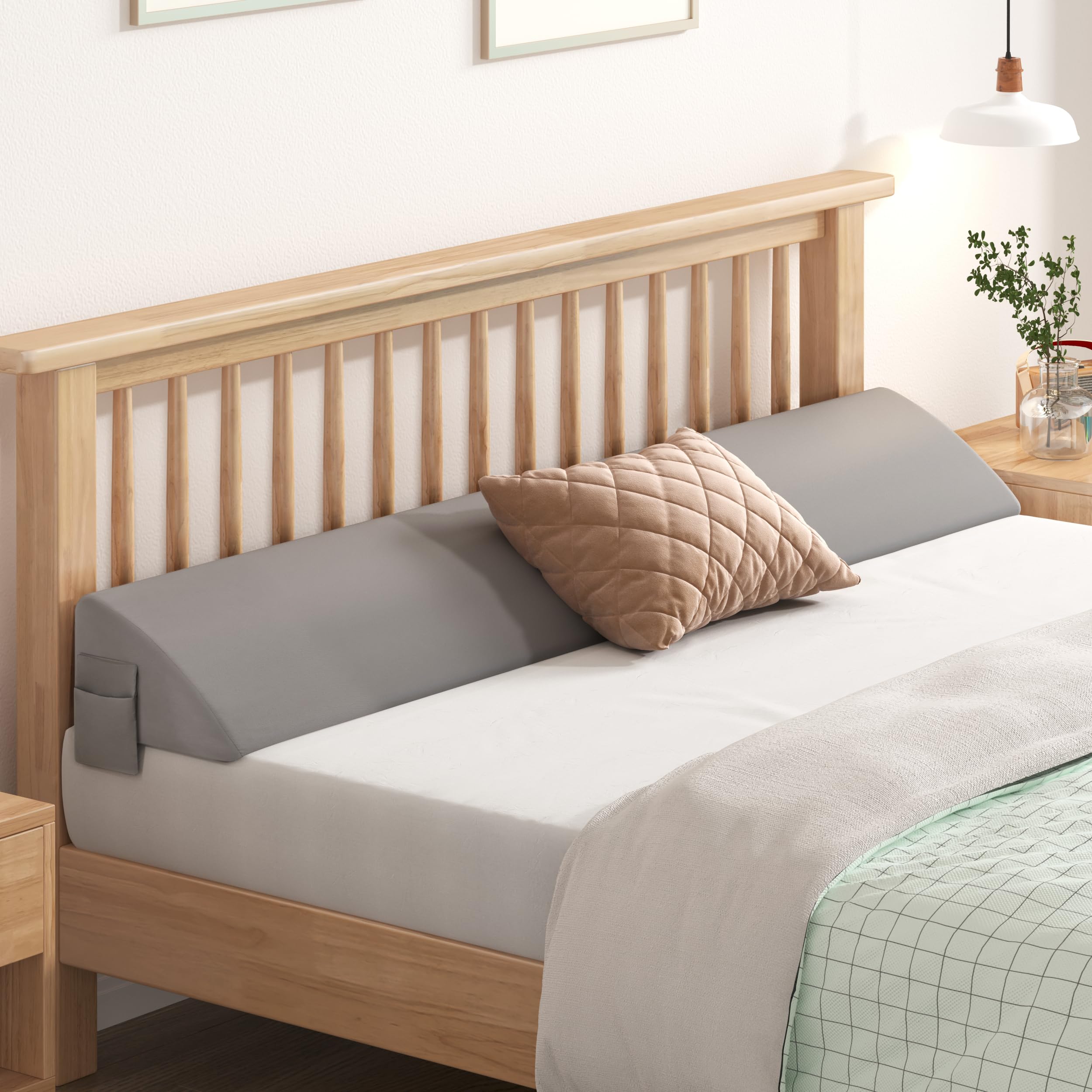 CHUN YI King Size (76"x10"x6") Bed Wedge Pillow for Headboard, Bed Gap ...