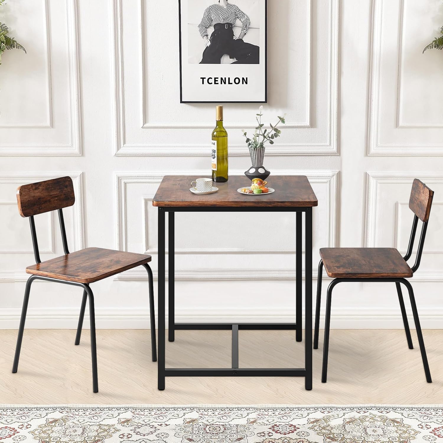 Amazon.com - TCENLON Kitchen Table Set - Small Dining Table and Chairs ...
