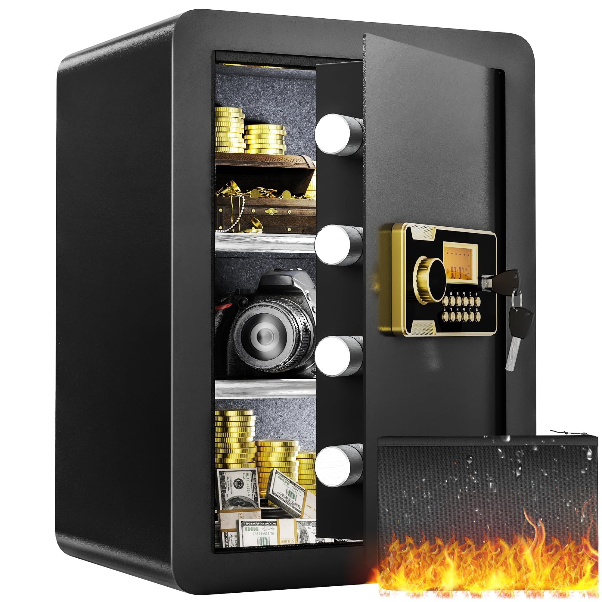 YITAHOME 2.5 Cu ft Fireproof Safe, Safe Box with Fireproof Safe ...
