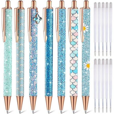 Amazon.com : 7 Pcs Fancy Pens for Women Cute Pens Sparkly Glitter Pens ...