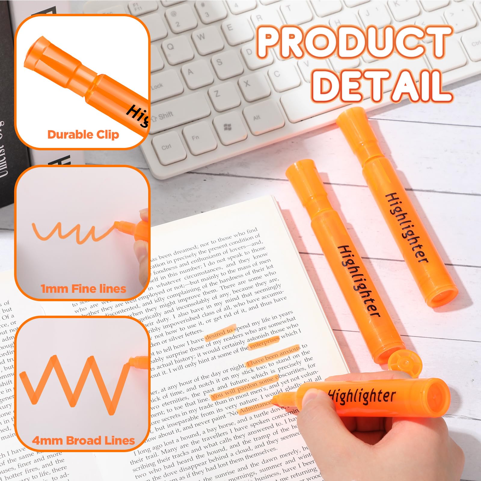 Snapklik.com : Qilery Tank Style Highlighters 30 Pack Chisel Tip ...