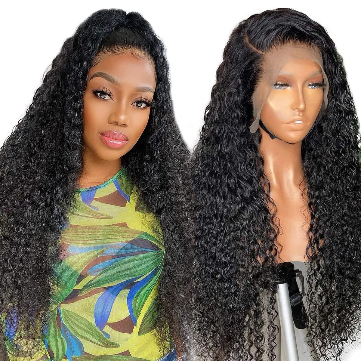 Amazon.com : Ruiyu 13x6 Lace Front Wigs Human Hair 180% Density Pre ...