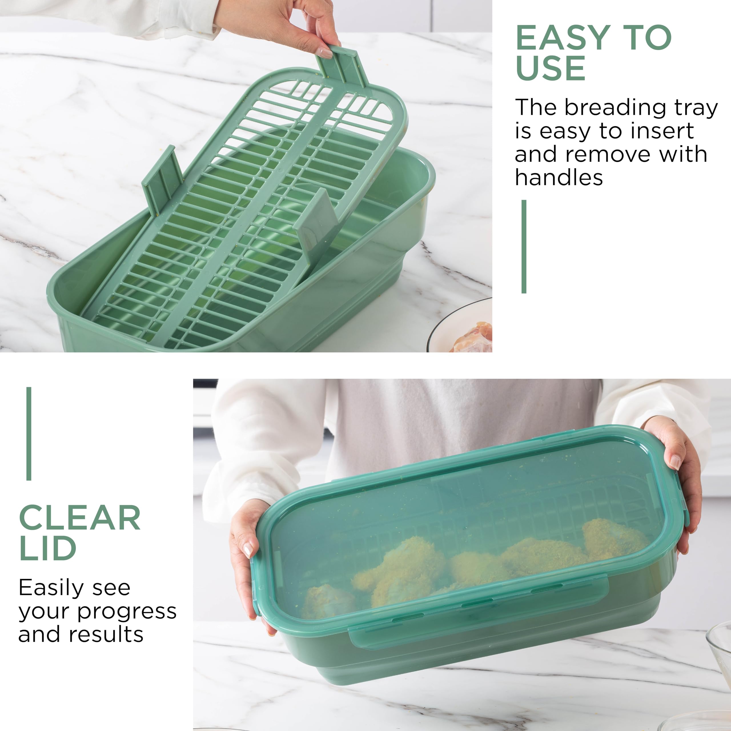 COOK WITH COLOR Collapsible Batter Bowl - Mess Free Breading Shaker ...