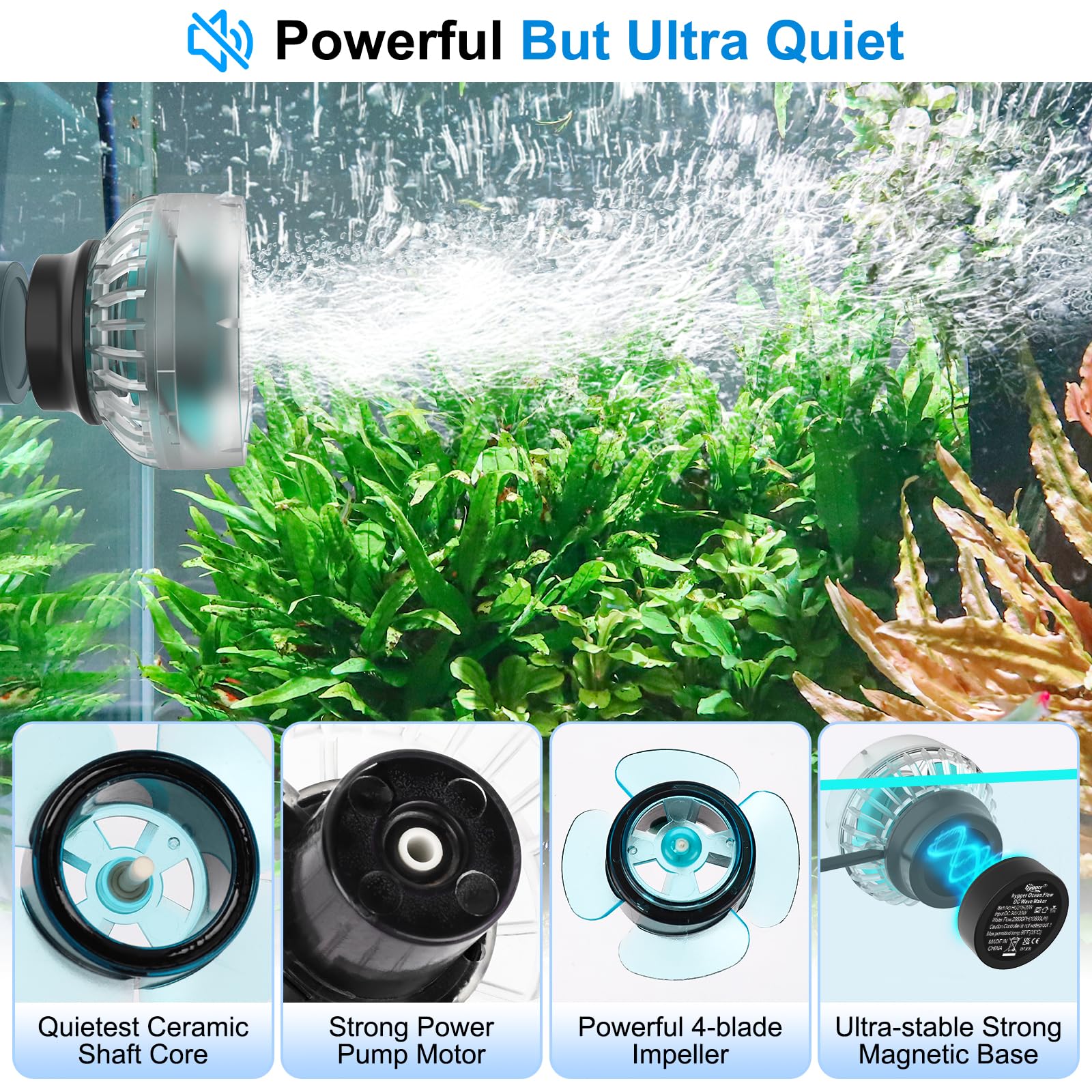 Snapklik.com : Hygger Wave Maker For Aquarium, Ultra-quiet Transparent ...