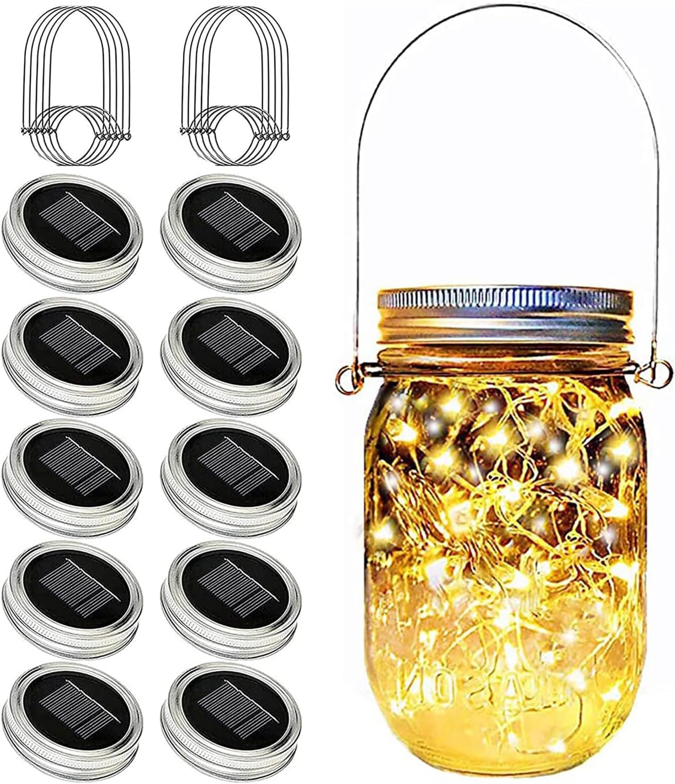 Amazon.com : Solar Fairy Jar Lights,4 Pack 30 Led Mason Jar Decor ...