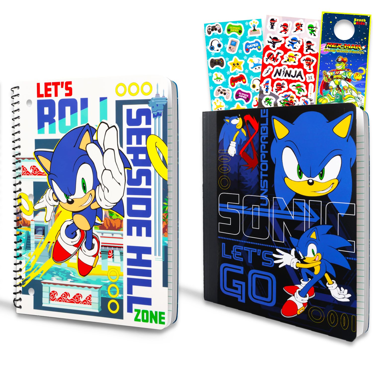 Amazon.com: Sonic Notebook for School - Sonic Folders with Pockets ...