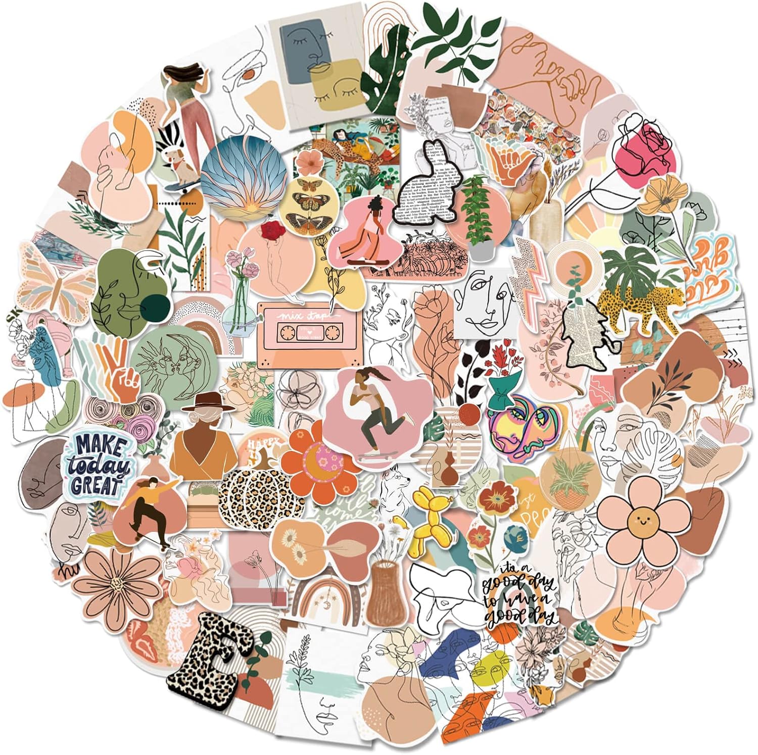 Amazon.com: 100PCS Boho Stickers, Western Vintage Aesthetic Art ...