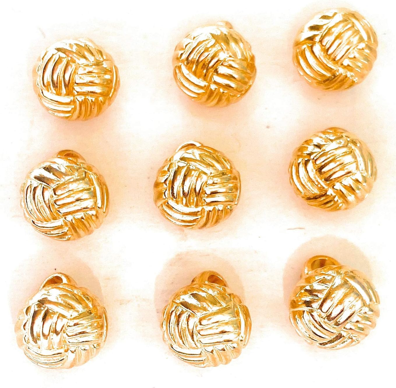 Amazon.com: 9 Gold Buttons Poly Cord Design -Love Knot Chinese Premium ...