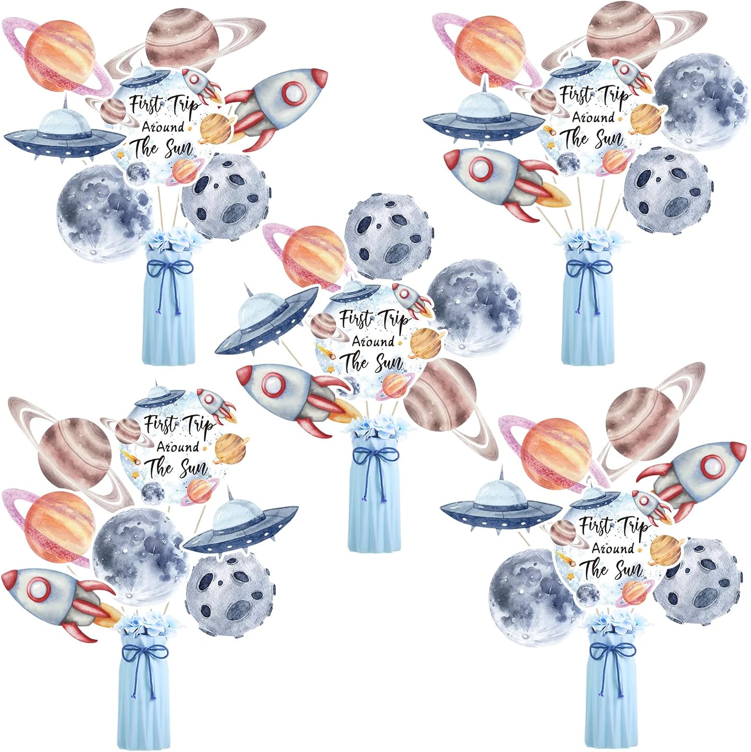 Amazon.com: Lenwen 28 Pcs Space Table Centerpieces Space Table Toppers ...