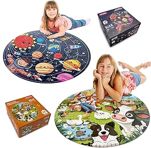 Amazon.com: TALGIC 70 Piece Solar System Puzzle | 70 Piece Round Farm ...