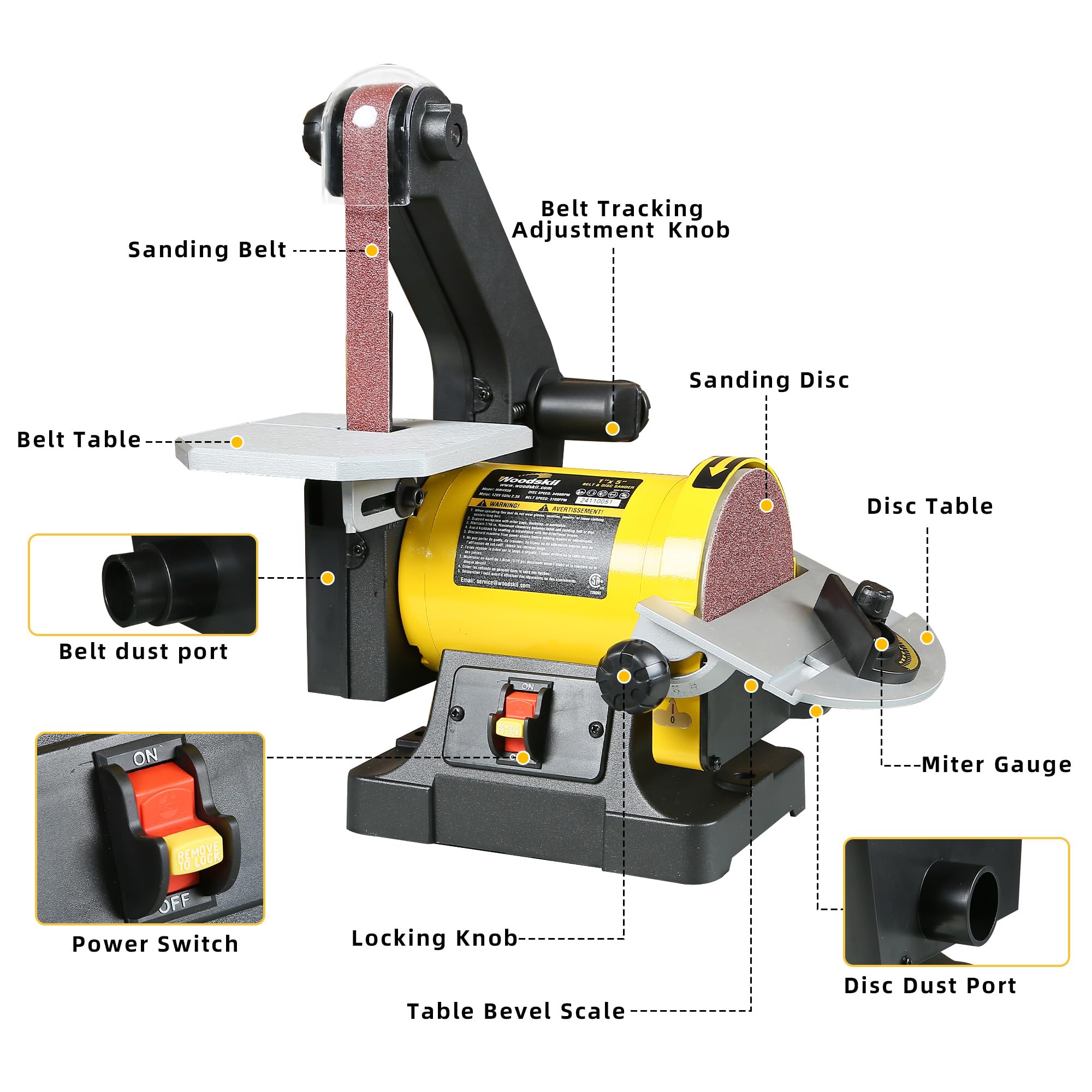 Snapklik.com : Belt Sander, 1 In X 30 In Belt Sander And 5 In Disc ...