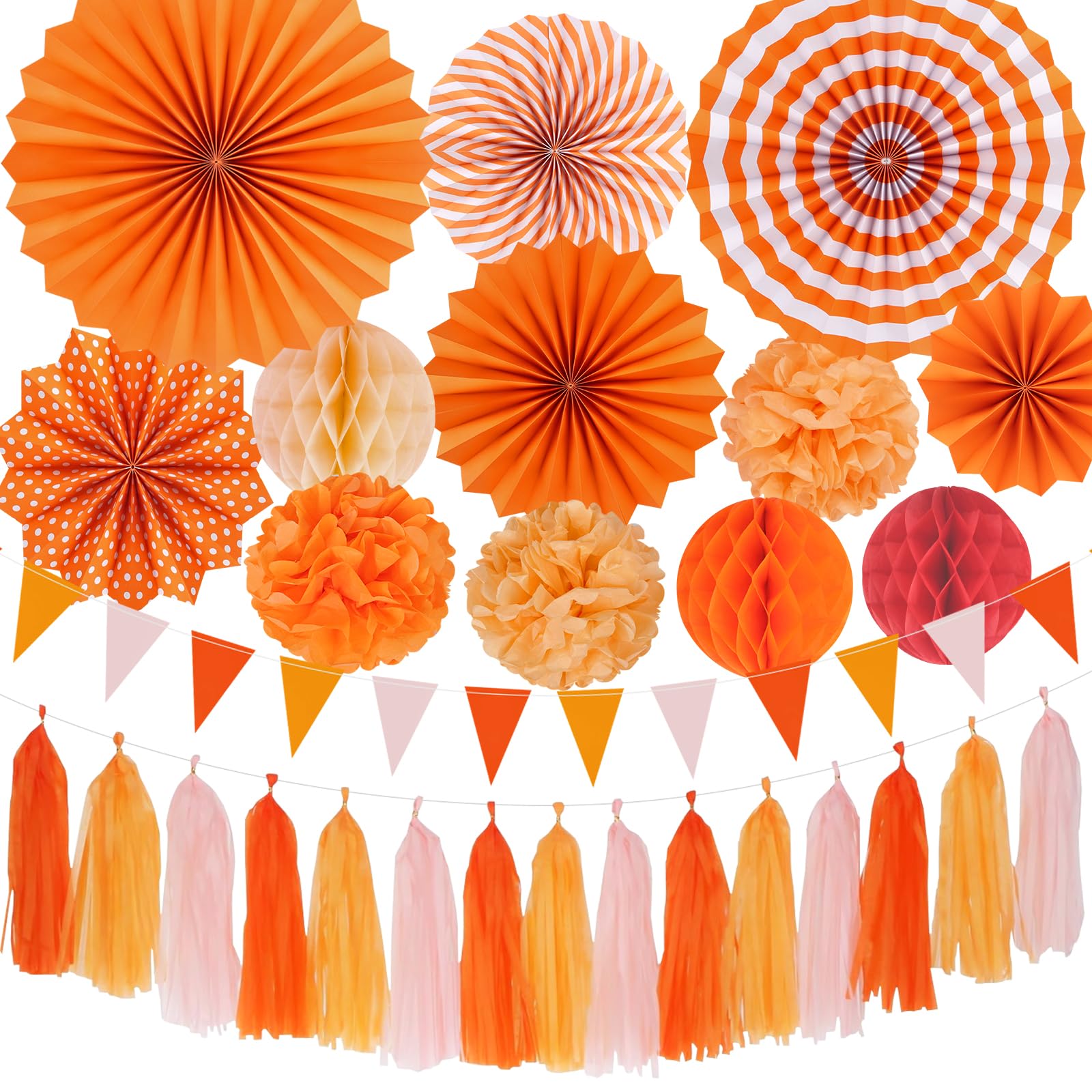 Amazon.com: Orange Birthday Decorations Fall Party Decoration 28pcs ...