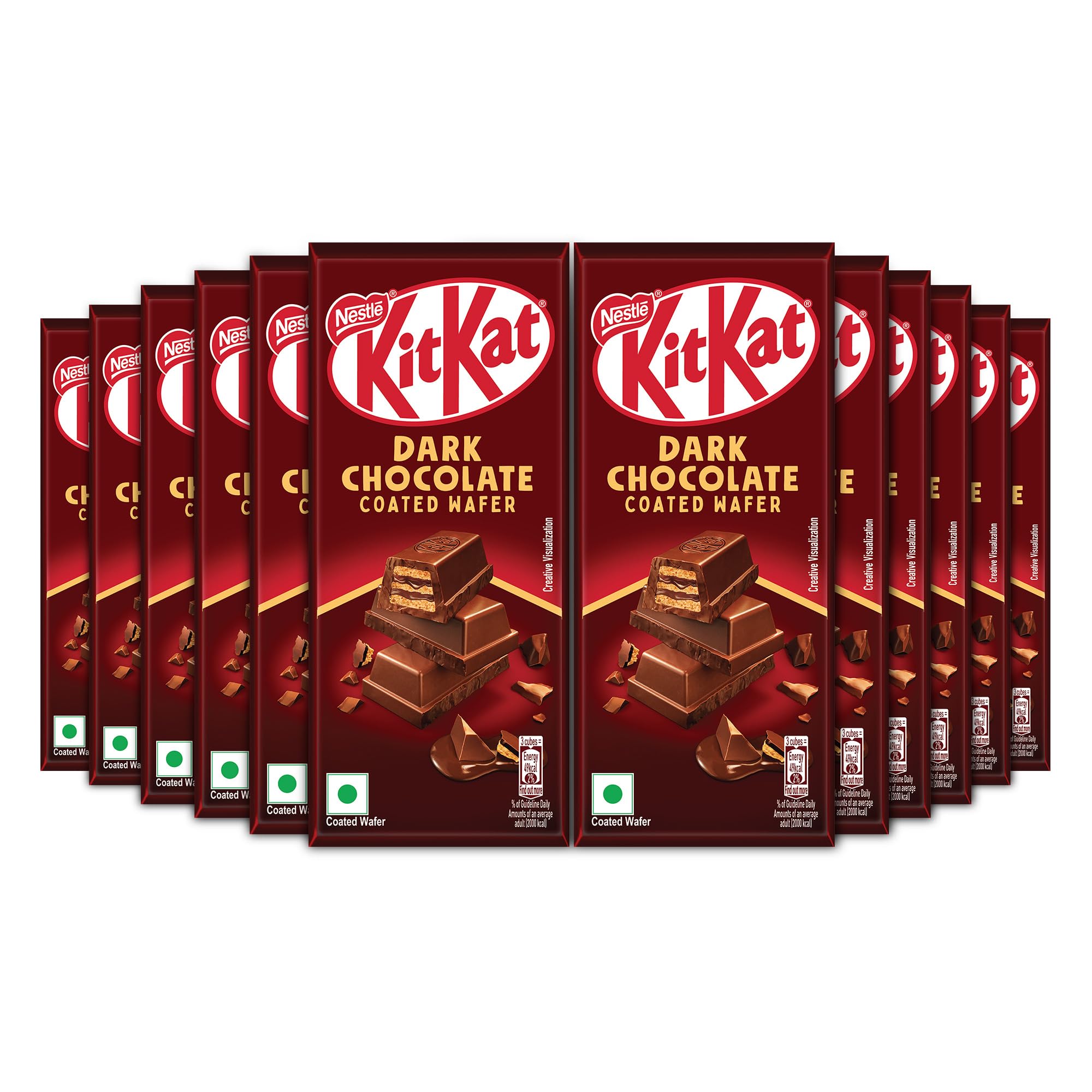 KitKat Dark Chocolate Coated Wafer, 50g - Pack Of 12, 600g, Box ...