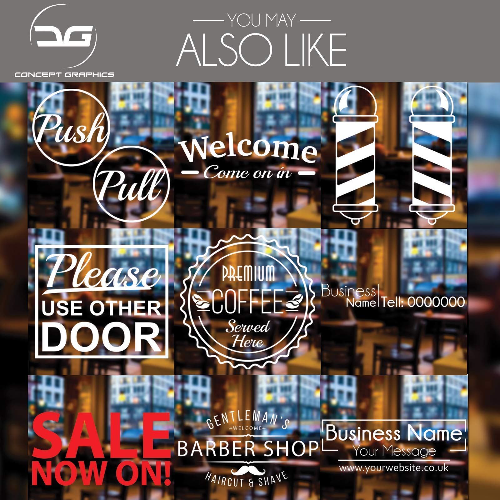 Buy Push & Pull Shop Business Window Door Glass Vinyl Decal Safety Stickers Sign Online at ...