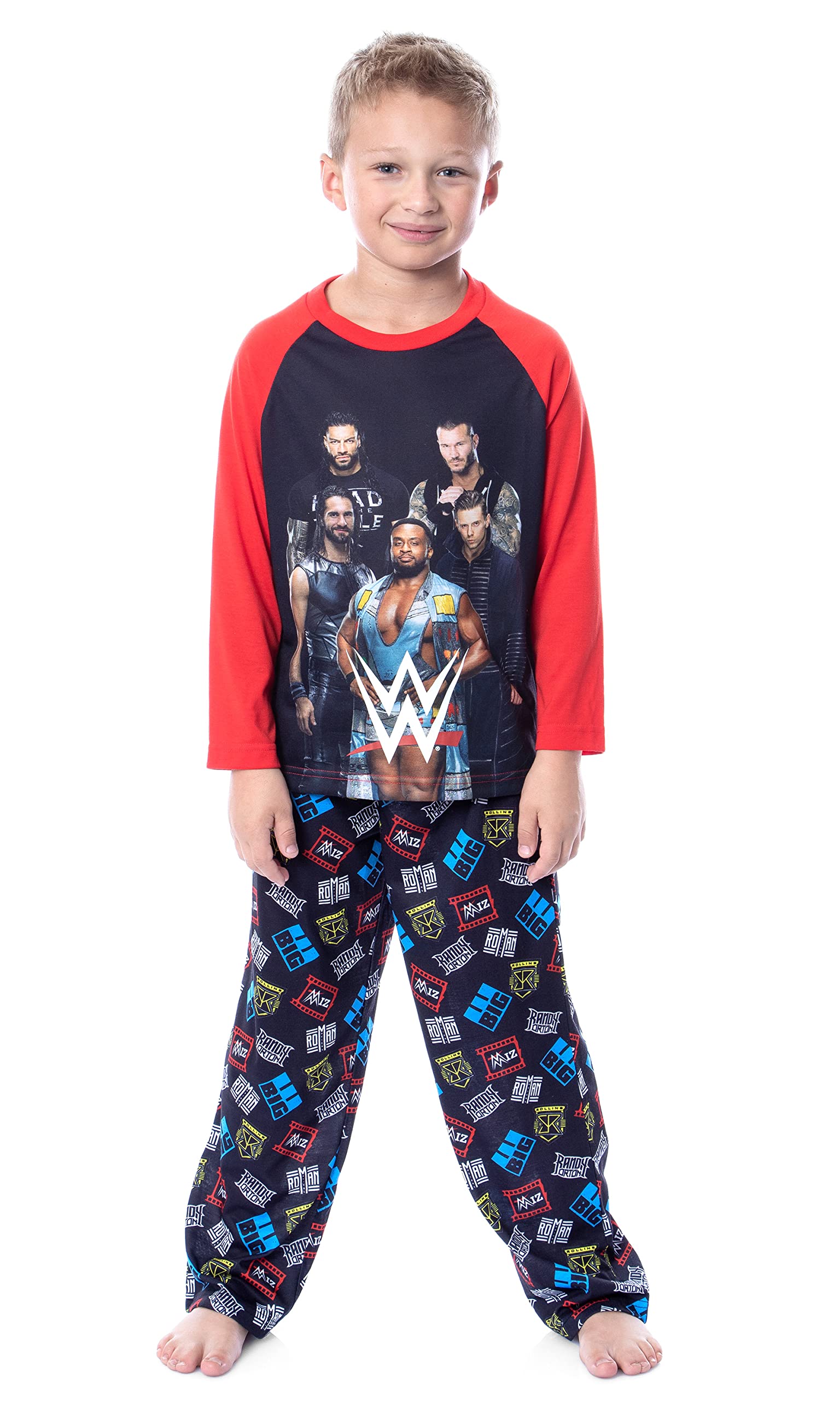 Buy WWE Boys' Wrestling Randy Orton Roman Reigns Raglan Pajama Set ...