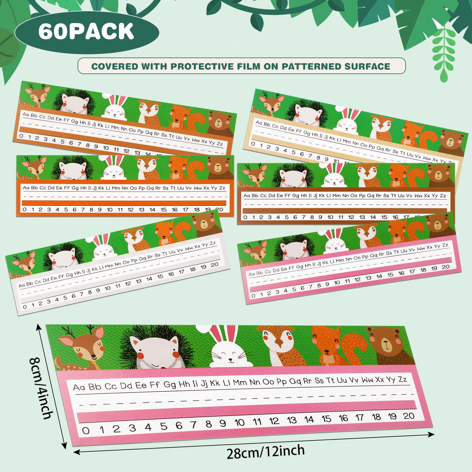 Snapklik.com : 60 Pcs Woodland Animal Student Nameplate Classroom Flat ...