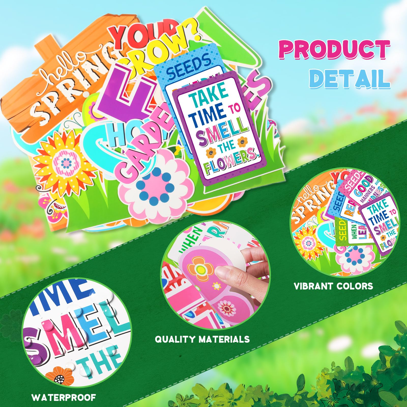 Snapklik.com : ReliThick Spring Bulletin Board Decorations Set Garden ...