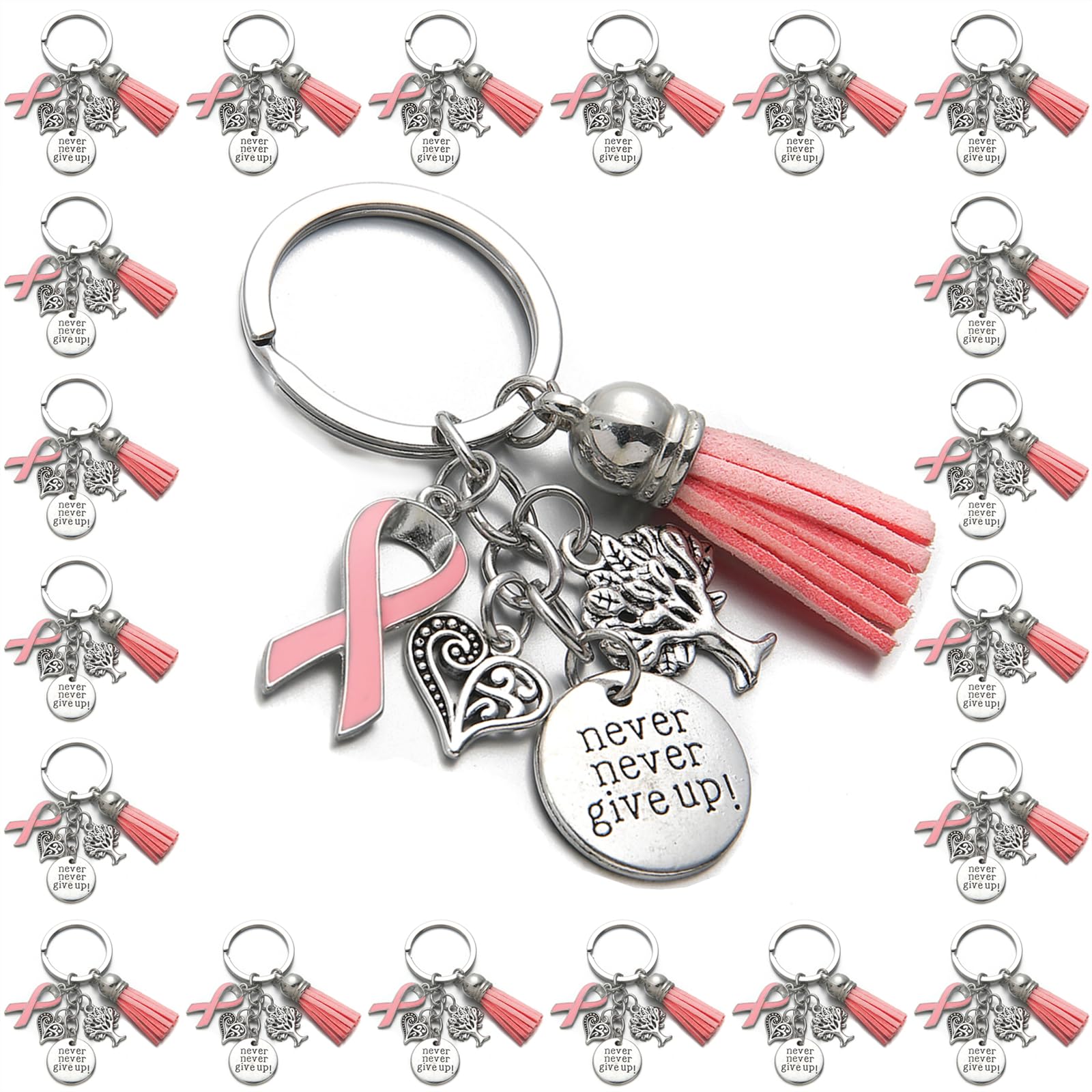 PHAETON 20PCS Breast Cancer Awareness Keychain Cancer Survivor Gift ...