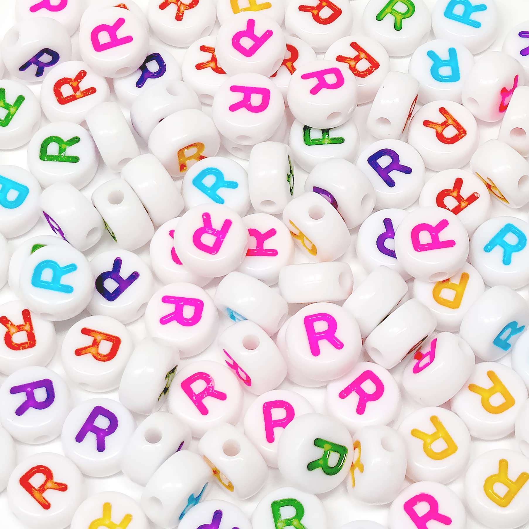 Amazon.com: Bxwoum 100PCS Letter R Beads 4X7mm Acrylic Alphabet Beads ...