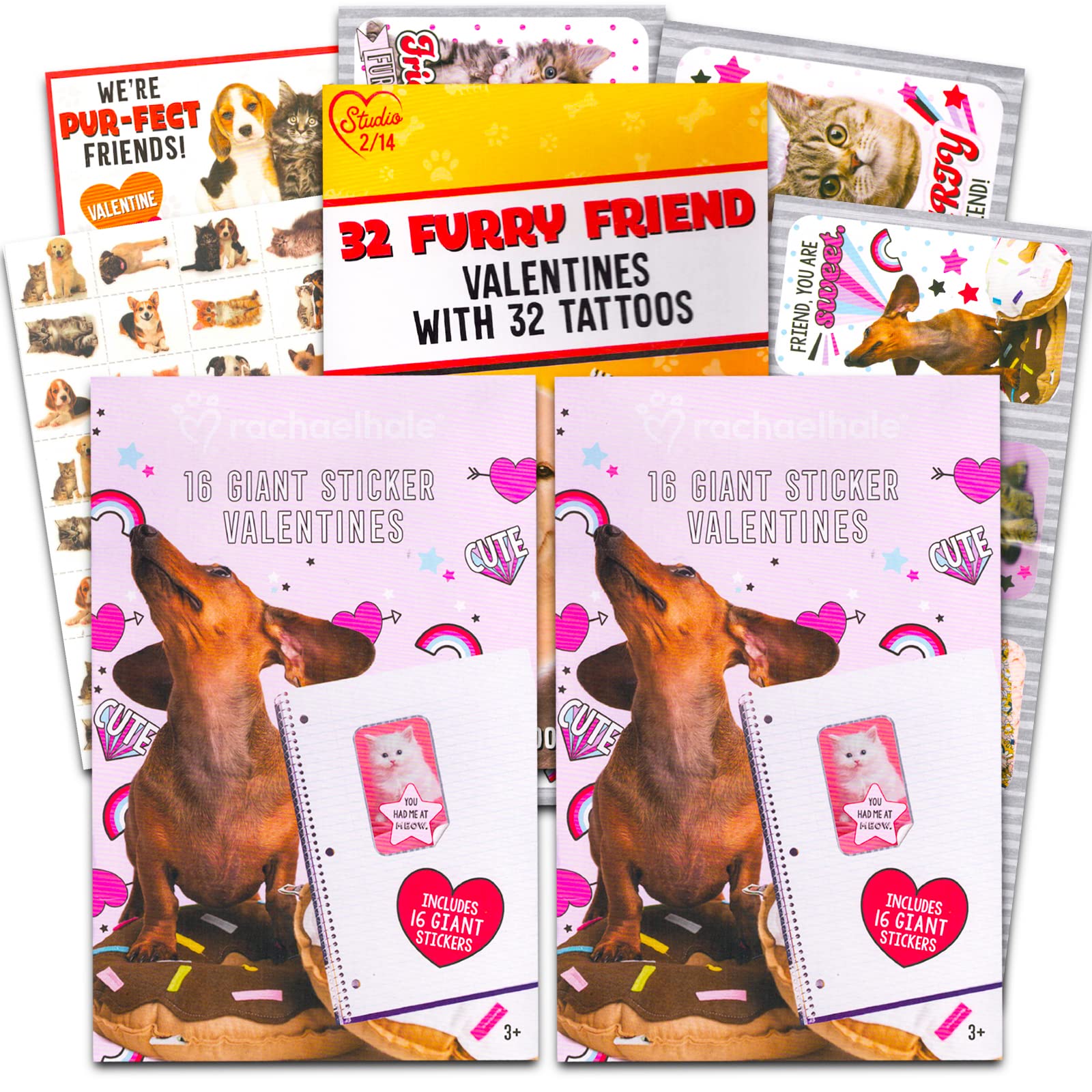 Buy Rachel Hale Kittens and Puppies Valentine's Sticker Cards for Kids ...