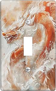Amazon.com: Dragon Light Switch Cover Plate, White Orange Spring ...