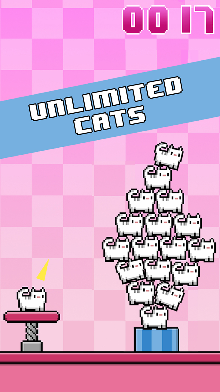 Cat-A-Pult: Endless stacking of 8-bit kittens - App on the Amazon Appstore