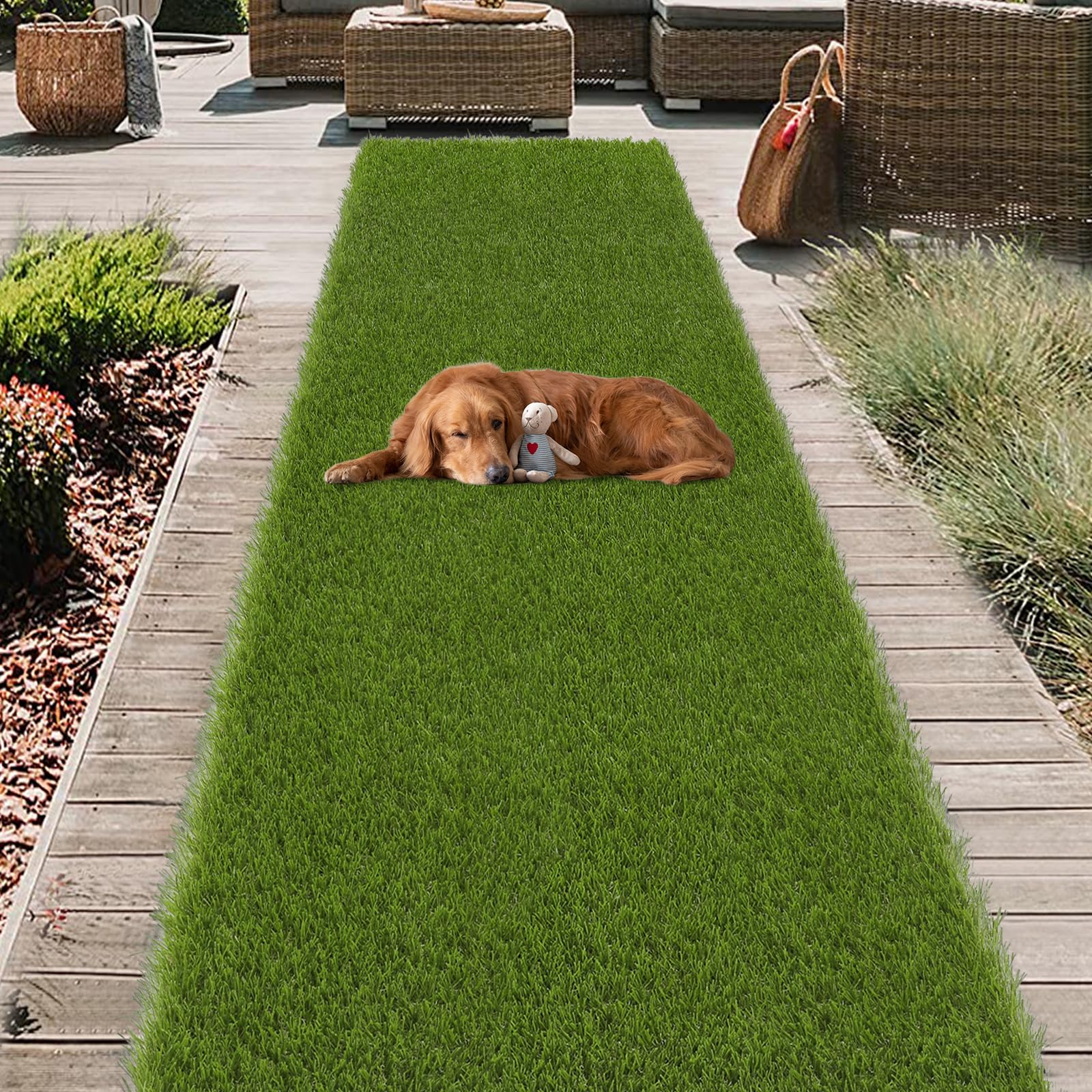 Amazon.com: HEBE Artificial Turf Rug Grass Mat 2'x8' Fake Grass Pad for ...